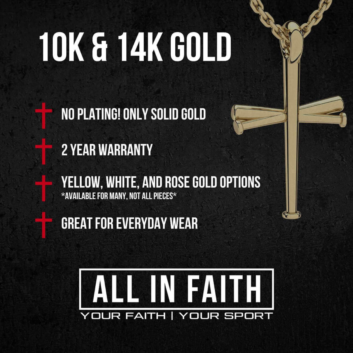 Baseball Bat Cross Necklace (Youth) – All In Faith