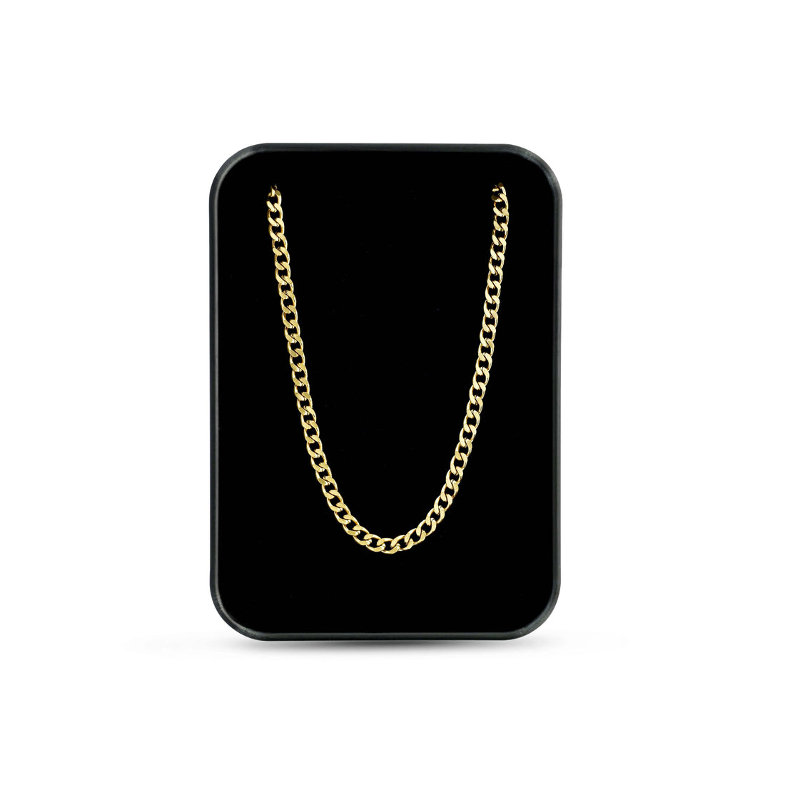 Micro Gold Cuban Link Chain | 3.5mm | Stainless Steel – All In Faith
