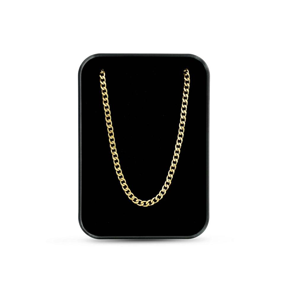 Micro Gold Cuban Link Chain | 3.5mm | Stainless Steel – All In Faith