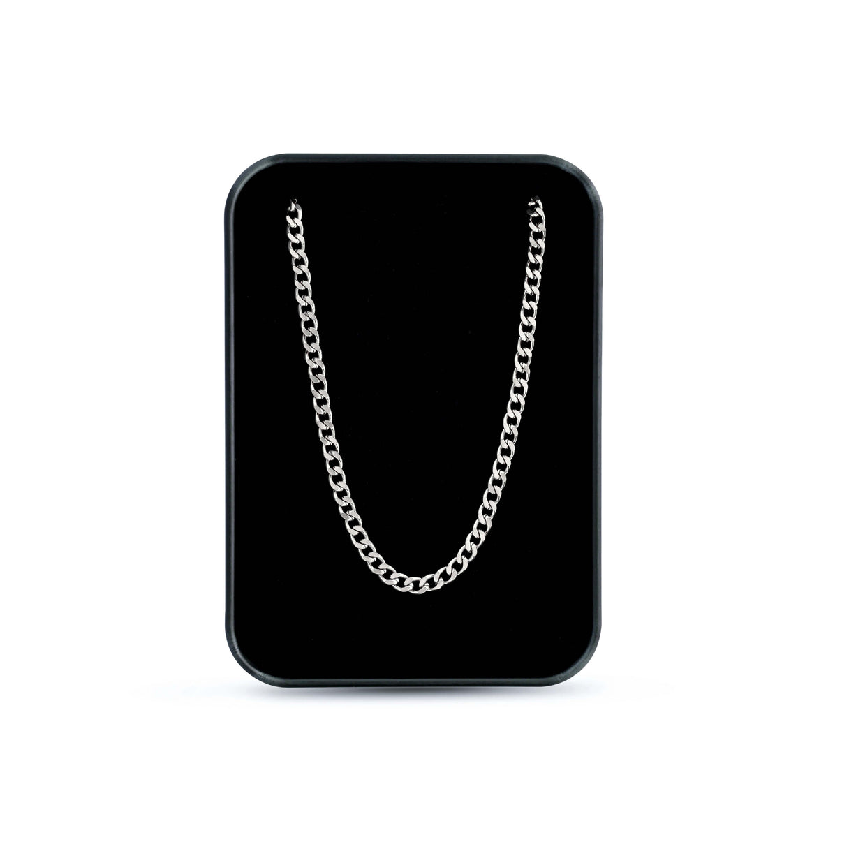 Micro Silver Cuban Link Chain | 3.5mm | Stainless Steel – All In Faith