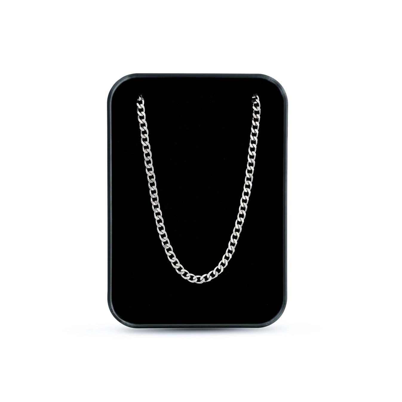 Micro Silver Cuban Link Chain | 3.5mm | Stainless Steel – All In Faith